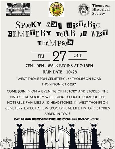 Thompson Recreation: Town of Thompson Presents : Spooky and Historic ...